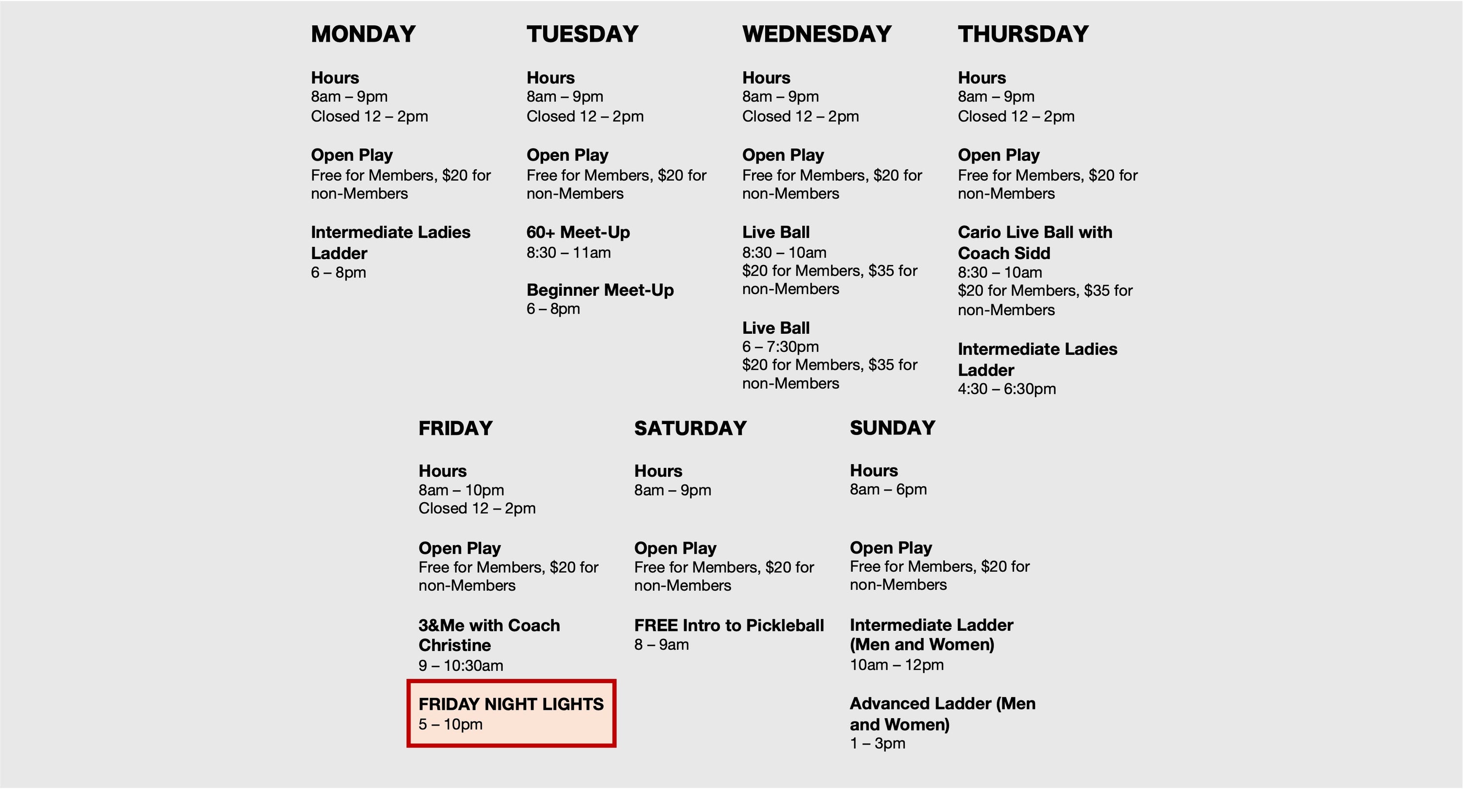Schedule - PowerPlay Pickleball